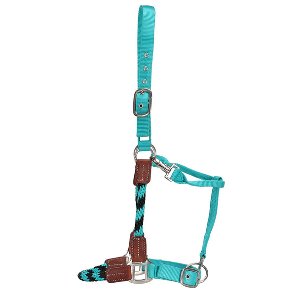 Fort Worth Hybrid Rope Web Halter - Turquoise/Black – Mane Event ...